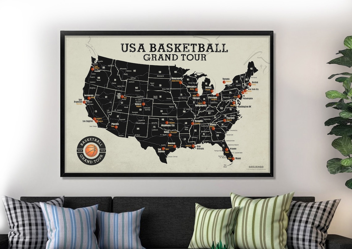 Hockey Stadium Map NHL Arena Map and Team Locations - Etsy
