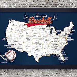 Baseball Stadium Map, Atlanta Braves - Poster or Framed Pin Map ...