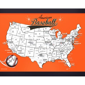 Baseball Stadium Map, SF Giants - Poster or Framed Pin Map, Ballparks ...