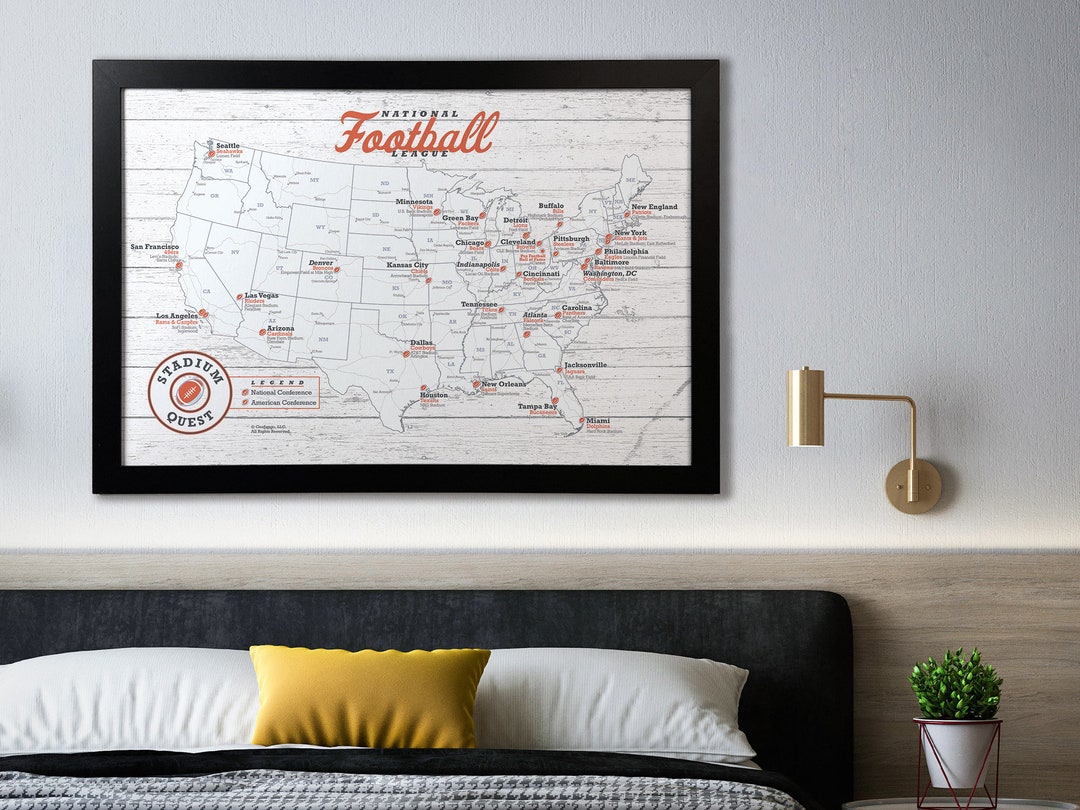 Football Stadium Tour Map | Red Edition Football Bucket List ...