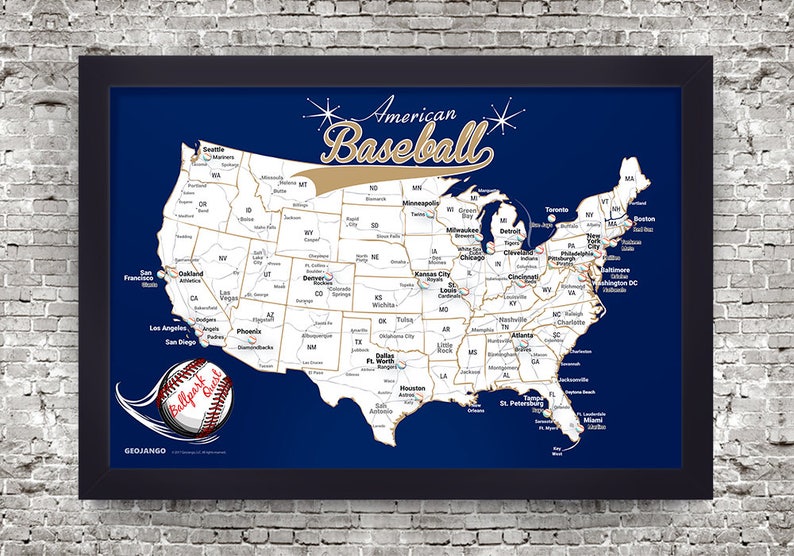 Baseball Park Map - Choose Your Team - Ballpark Quest Map - Sports ...