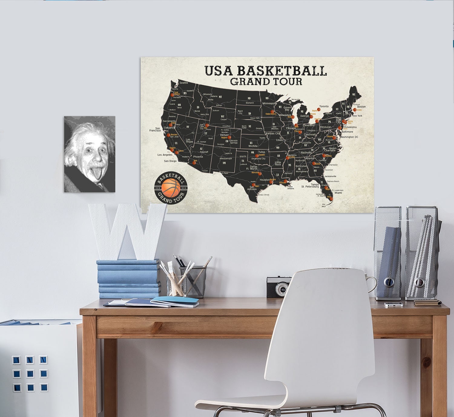 Basketball Stadium Map: Poster Vintage Basketball Decor | Etsy