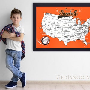 Baseball Stadium Map, SF Giants - Poster or Framed Pin Map, Ballparks ...