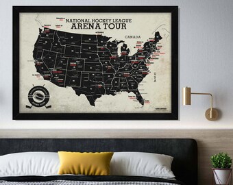 Nhl Arena Tour Map - Etsy