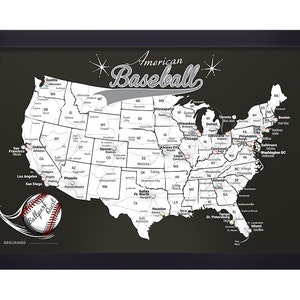 Baseball Stadium Tour Map, Chicago White Sox - Poster or Framed Pin Map ...