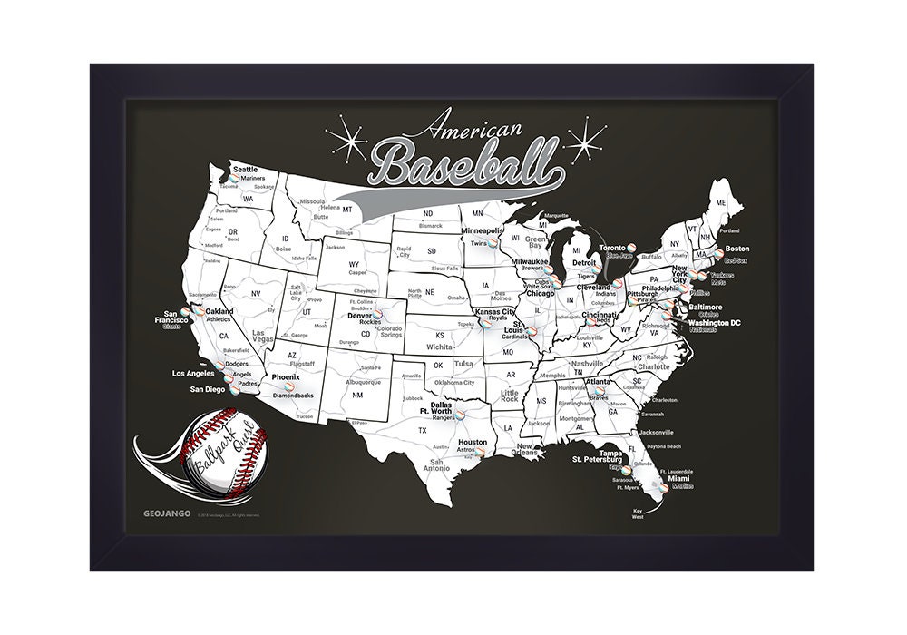 Baseball Stadium Tour Map Chicago White Sox Poster or - Etsy