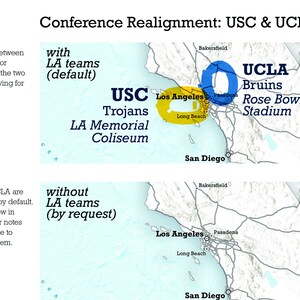 Pac-12 Football Stadium Map | NCAA Football Conference | College Sports ...