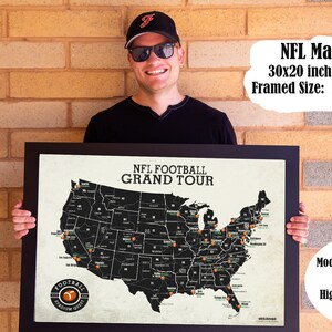 Football Stadium Map - Vintage Football Decor - Tracker Pin Map or Map ...