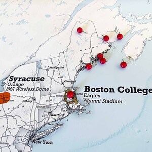 ACC Football Stadium Map: NCAA Football Poster or Pin Map | Modern ...