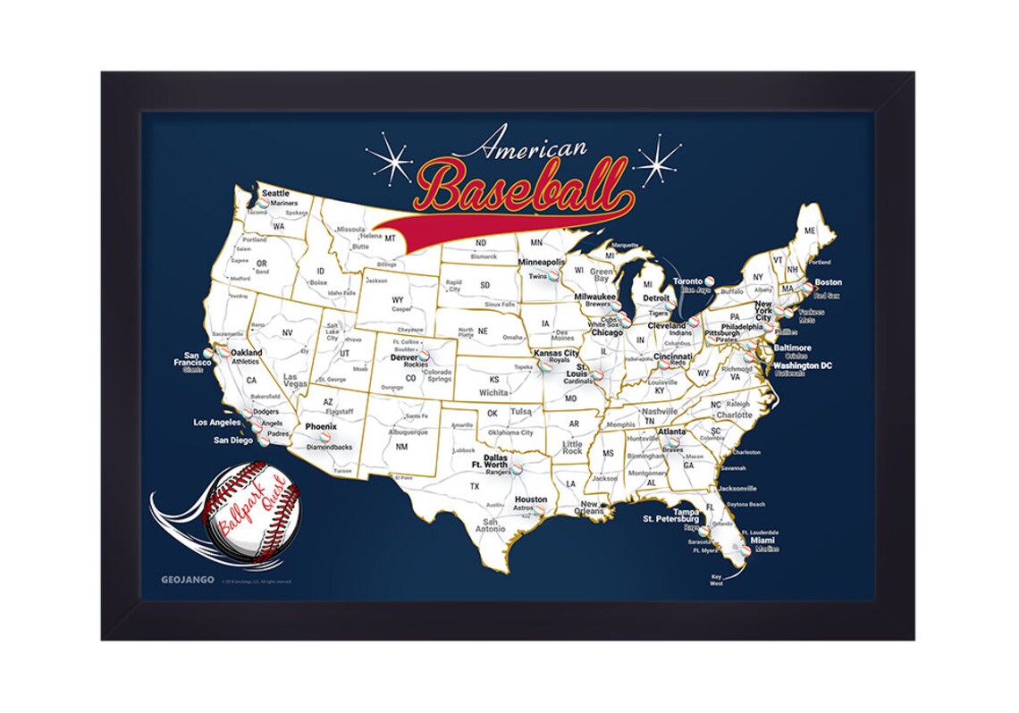 Baseball Stadium Map Atlanta Braves Poster or Framed Pin | Etsy