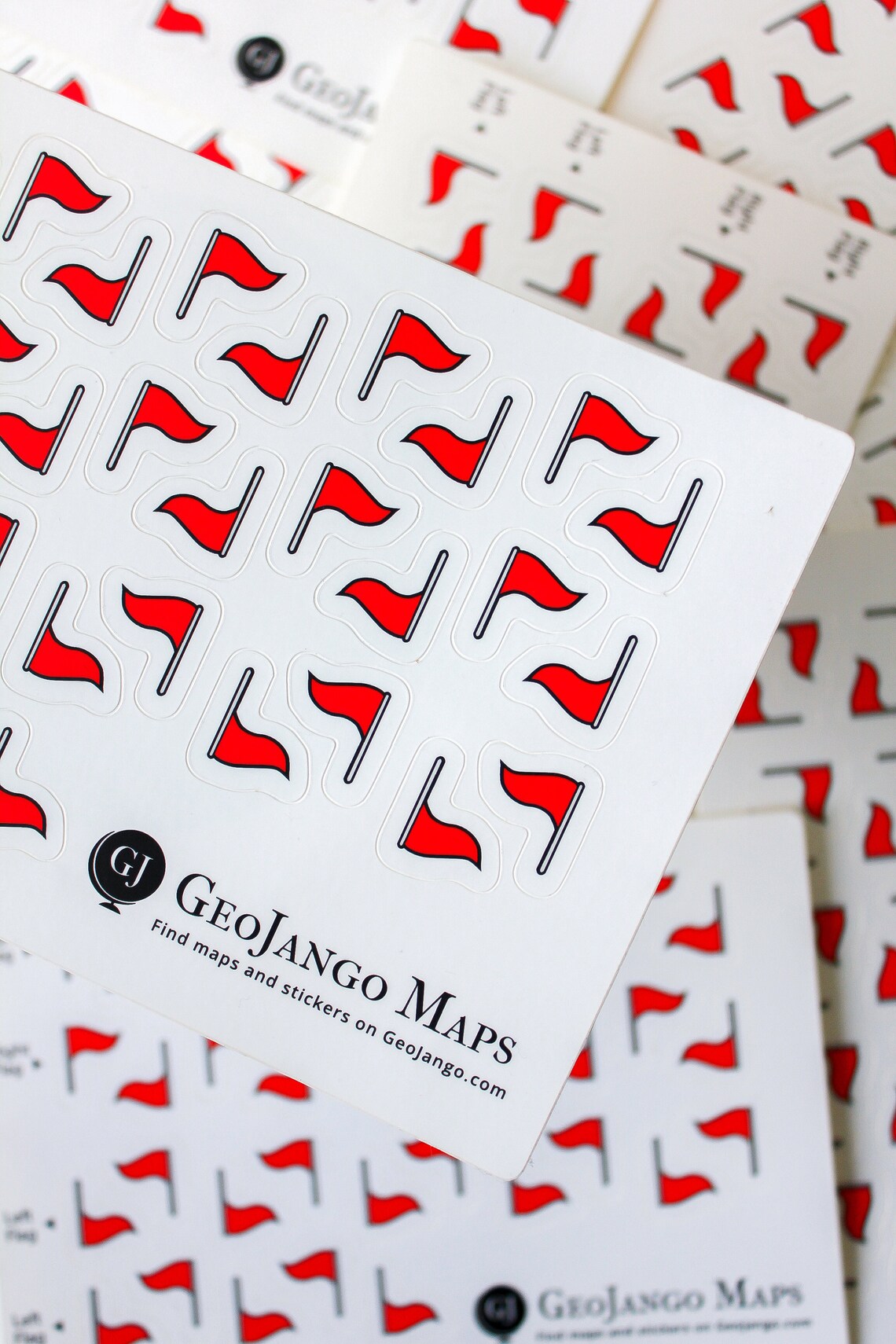 Red Flag Map Stickers for Maps Charts Projects and More - Etsy
