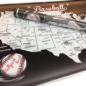 Personalized Baseball Stadium Map: Baseball Park Push Pin Map ...