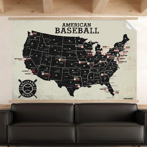 Baseball Stadium Tour Map | Vintage Ballpark Bucket List | Personalized ...