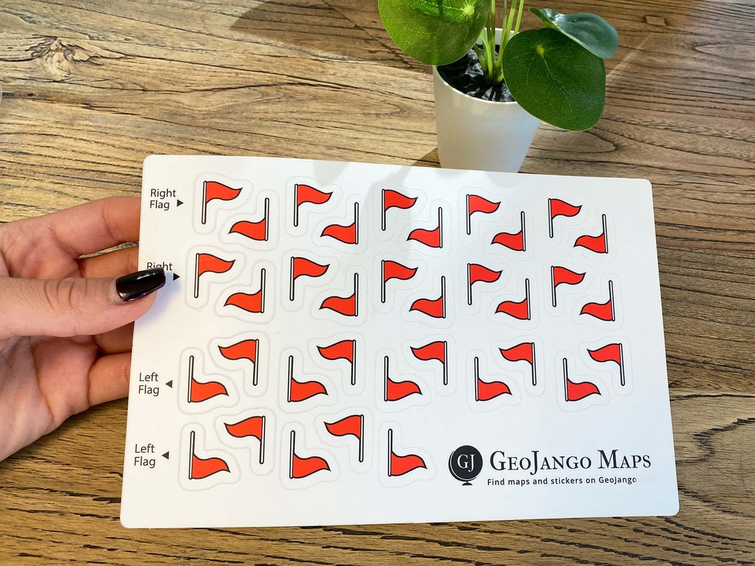 Red Flag Map Stickers for Maps, Charts, Projects, and More - Durable ...