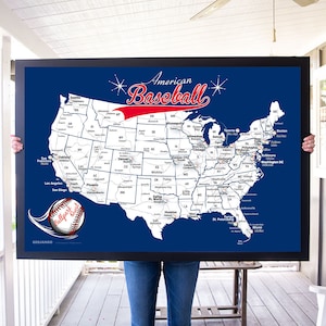 Baseball Map - Los Angeles Dodgers - Ballparks Sports Map - Pin Map or ...