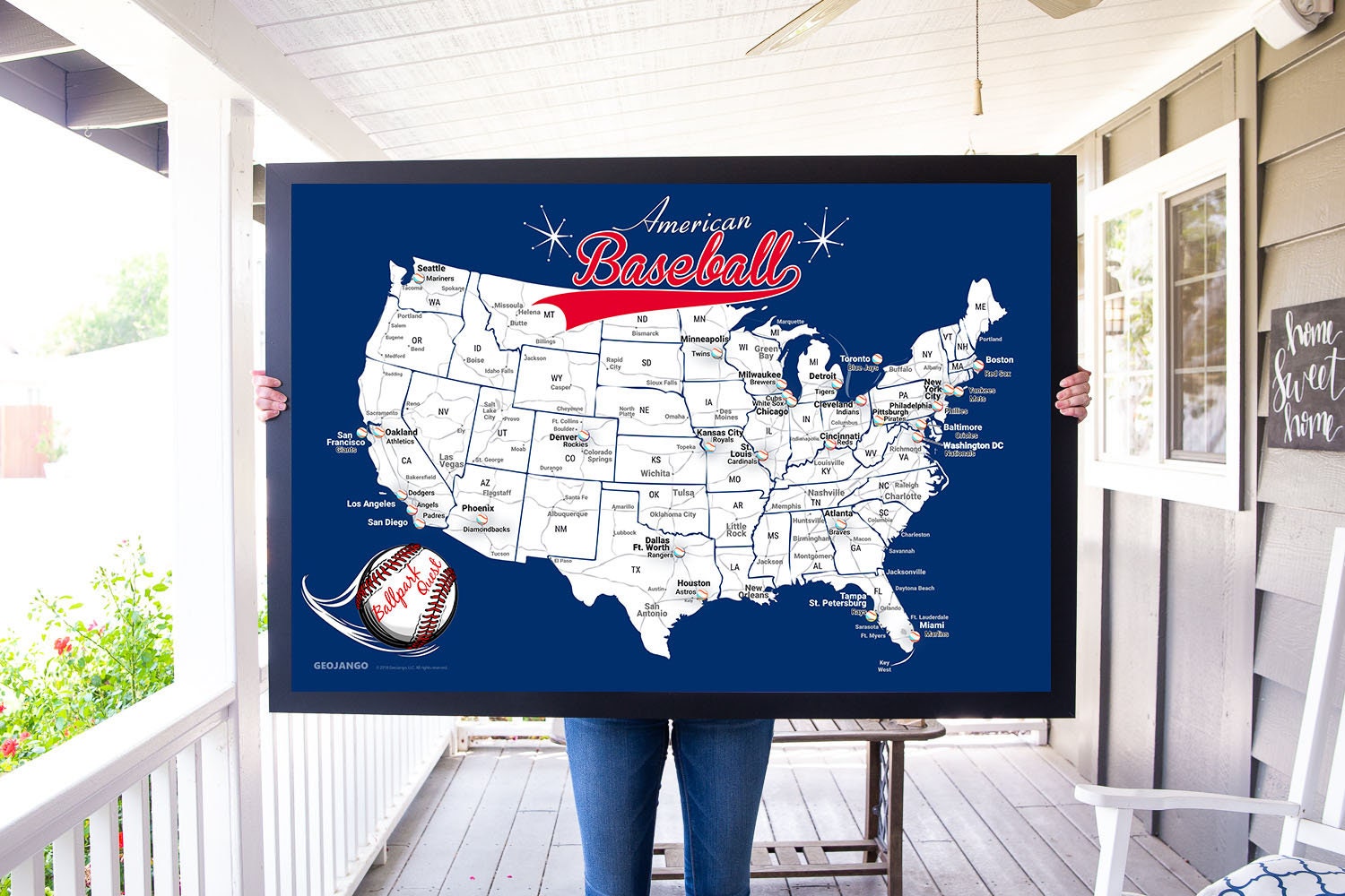 Baseball Map Los Angeles Dodgers Ballparks Sports Map - Etsy