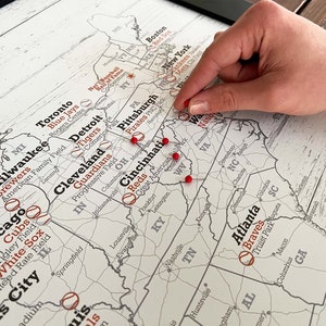 Baseball Map of Stadiums Travel Map - MLB Locations - Framed USA Push ...