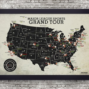 Grand Tour Stadium Map Baseball Football Hockey | Etsy