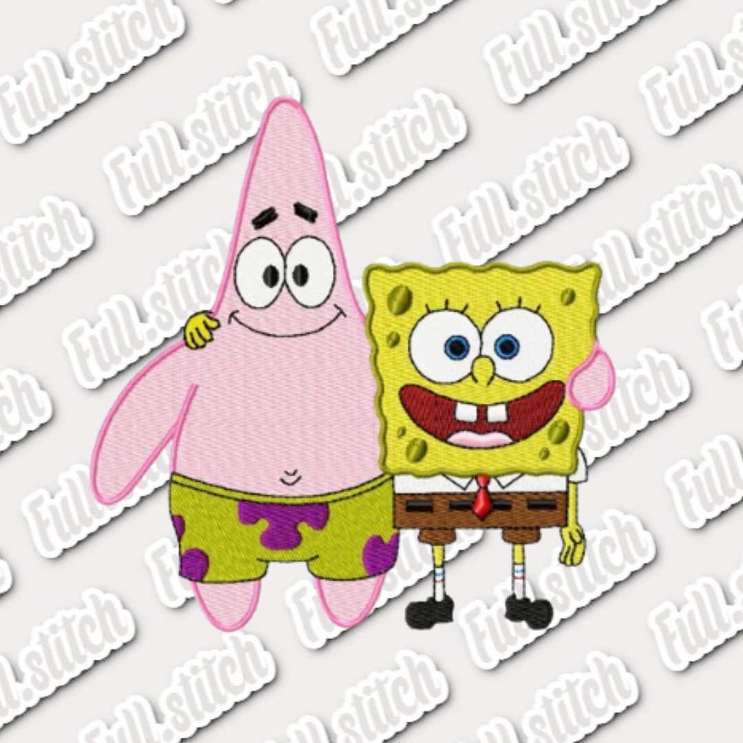 Sponge Bob and Patrik Embroidery Design, Customized Сouples Embroidery ...