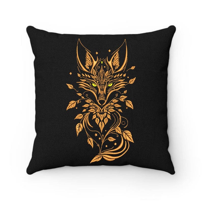 Night Fox With Leaves Machine Embroidery Design – 6 Sizes – Digital ...