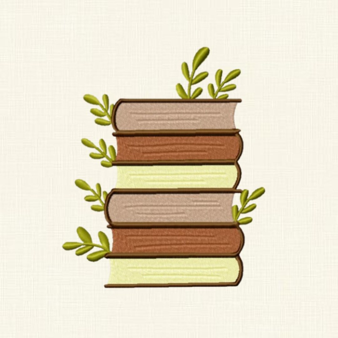 Floral Book Embroidery Design, Flower Book Pattern, 3 Sizes, Instant ...