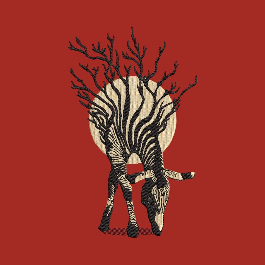 Zebra Tree Machine Embroidery Design – Surreal Nature Art – Safari ...