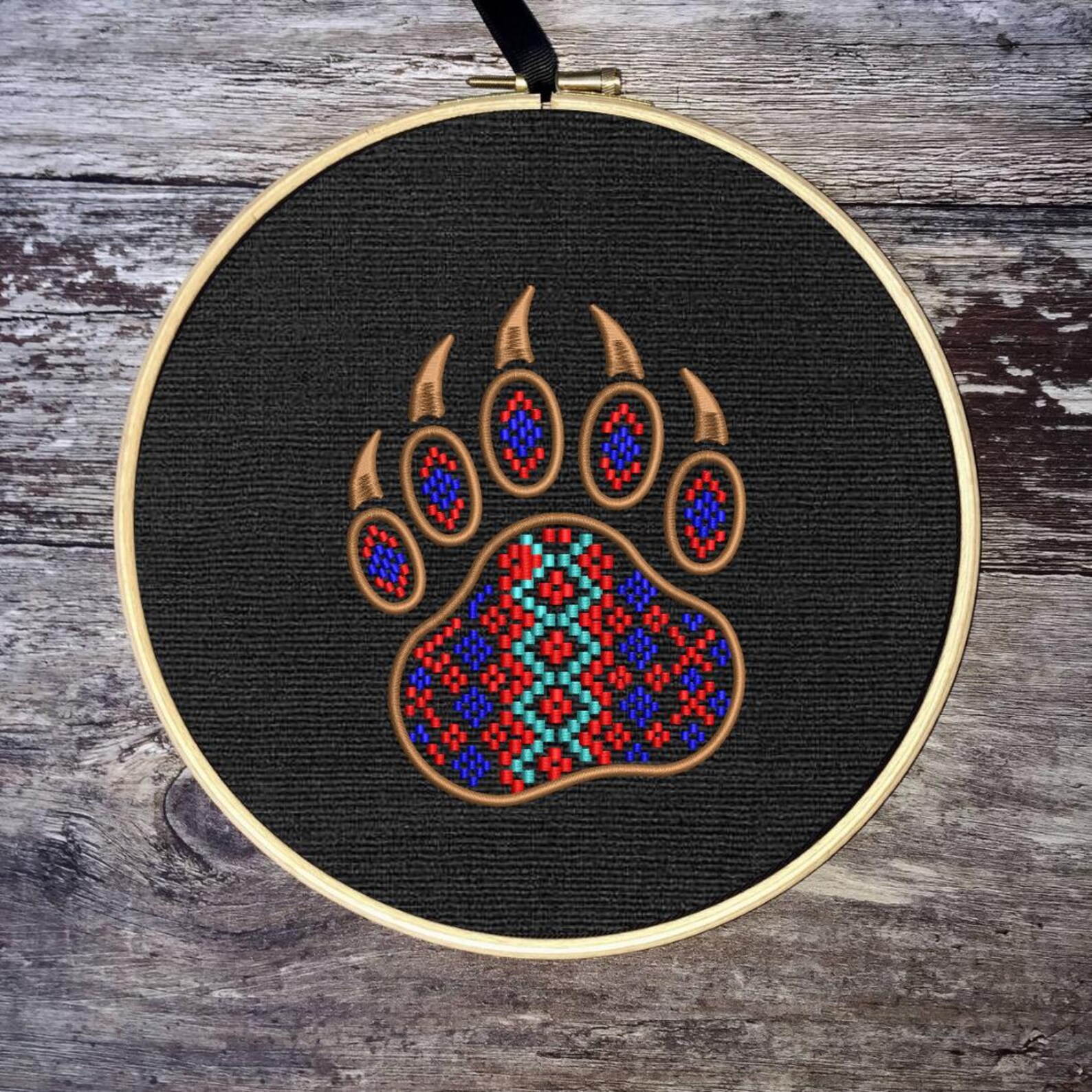 Bear Paw Embroidery Design – 5 Sizes – Wild Animal Machine Embroidery ...