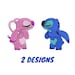 Stitch and Angel Couple Embroidery Design, Cute Alien Love Pattern, 2 ...