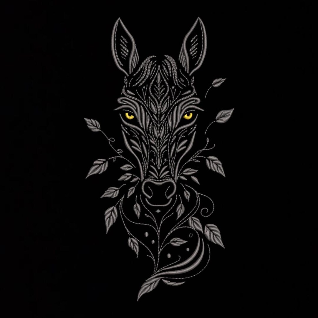 Night Horse Embroidery Design | Dark Horse Machine Embroidery Pattern ...