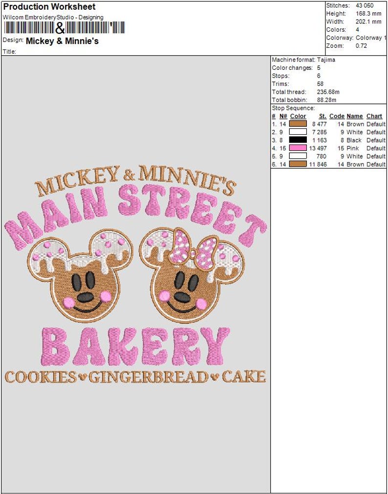 Main Street Bakery Christmas Embroidery Design, 3 Size, Charming ...