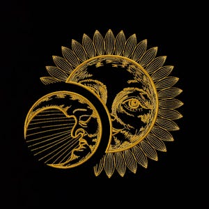 Space, Sun, and Moon Embroidery Design Pattern, 5 Size Options, Instant ...