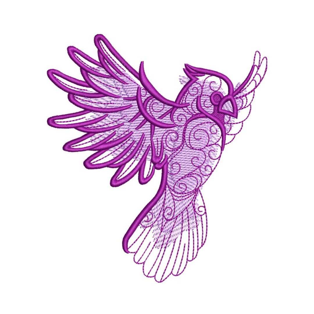Bird Embroidery Design | Cute Bird Machine Embroidery Pattern | 5 Sizes ...