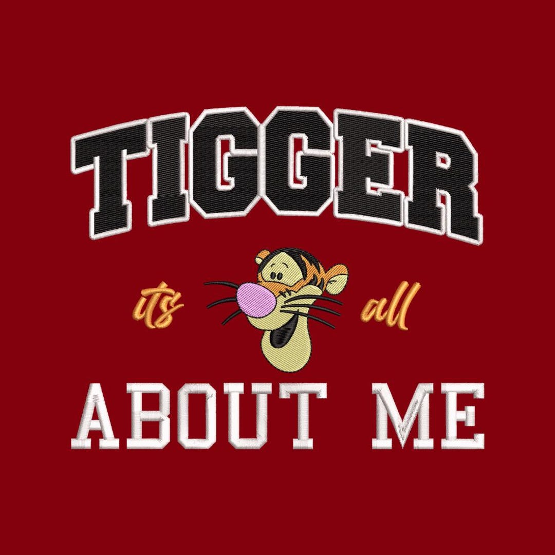 Cute Tiger Embroidery Design, Bold Text Pattern for Kids, 6 Sizes ...