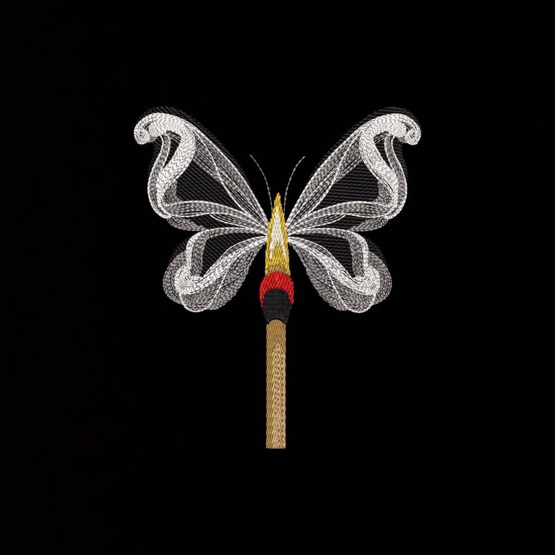 Butterfly in Fire Embroidery Design | Fiery Butterfly Machine ...
