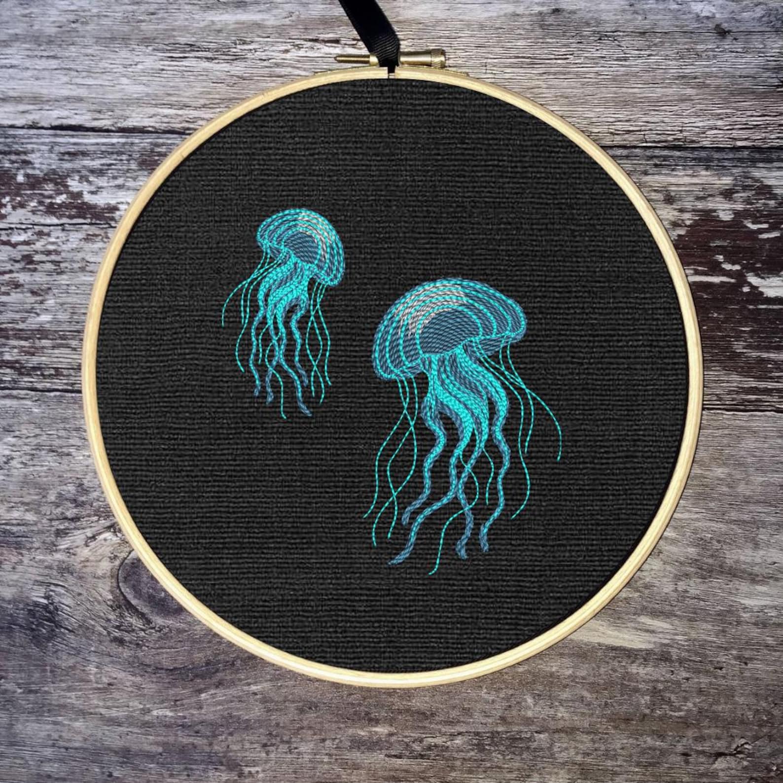 Jellyfish Embroidery Design | Ocean Sea Animal Machine Embroidery ...