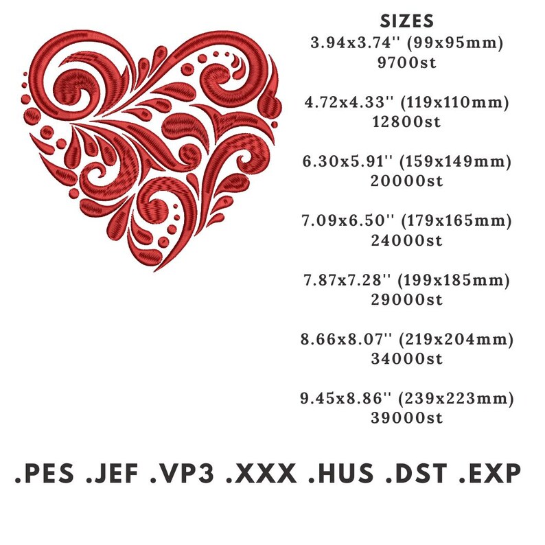 Heart Machine Embroidery Design – Valentine’s Day Pattern – Love Symbol ...