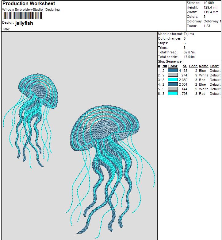Jellyfish Embroidery Design | Ocean Sea Animal Machine Embroidery ...
