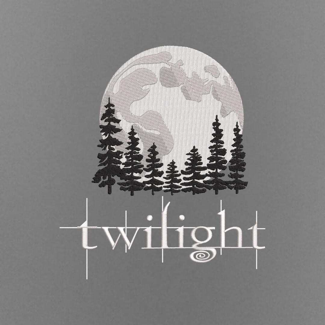 Crescent Moon and Twilight Sky Embroidery Design, Nighttime Scene, 3 ...