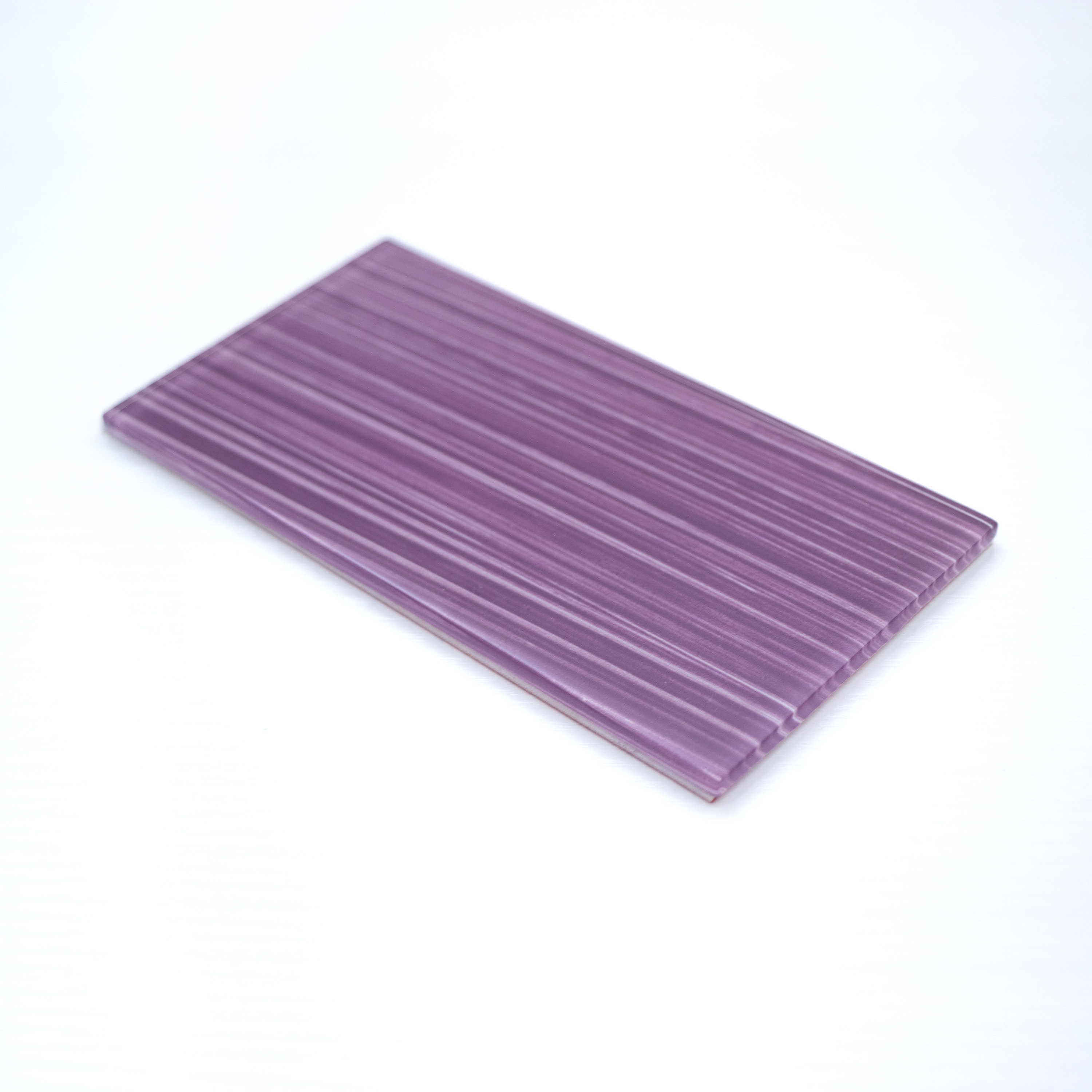 Peel & Stick Hand Painted Violet Glass Subway Tile 3 X 6 Home Decor and ...