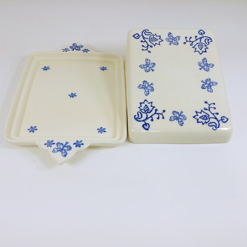 Covered Cheese Server Blue Butterfly Design 4894g1562b - Etsy UK