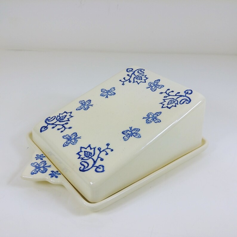 Covered Cheese Server Blue Butterfly Design 4894g1562b - Etsy UK