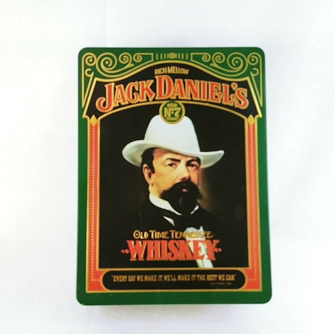 Jack Daniel's Storage Gift Box Tin Metal Hinged Lid Mansfield England ...