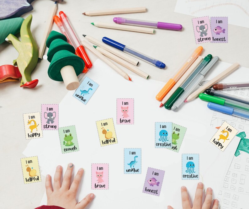 Printable Kids Affirmations Memory Game, Motivational/ Positivity ...