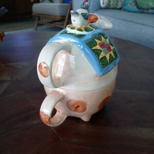 Tea for One Stacked Teapot and Cup. Cow and Rooster Farmhouse Home ...