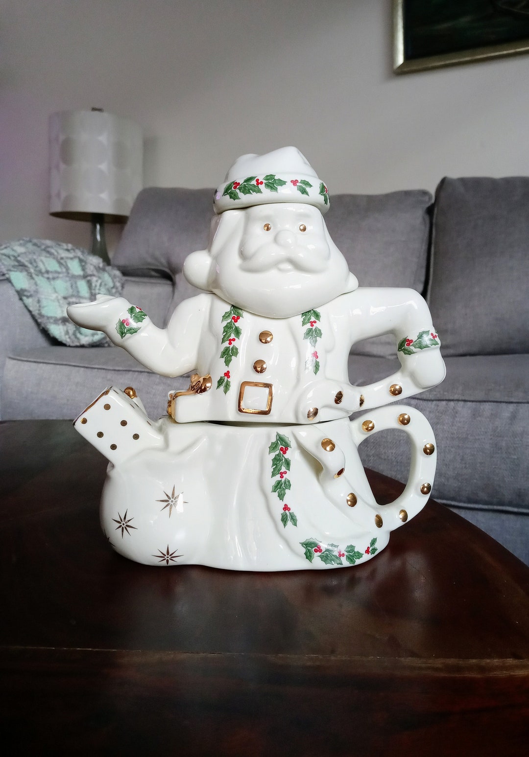 Christmas Collectible, Santa Claus Teapot. Four Piece Double Pot Santa ...