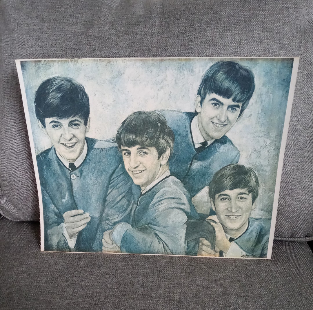 Beatles Portrait, Mid Century Leo Jansen Lithograph on Canvas ...