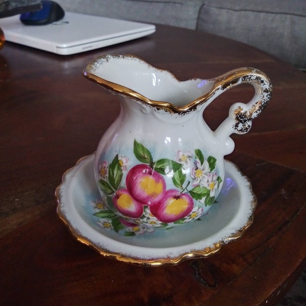 Pitcher and Saucer - Etsy