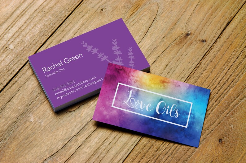 Love Oils Chakra Colors Essential Oils Business Card Design ...