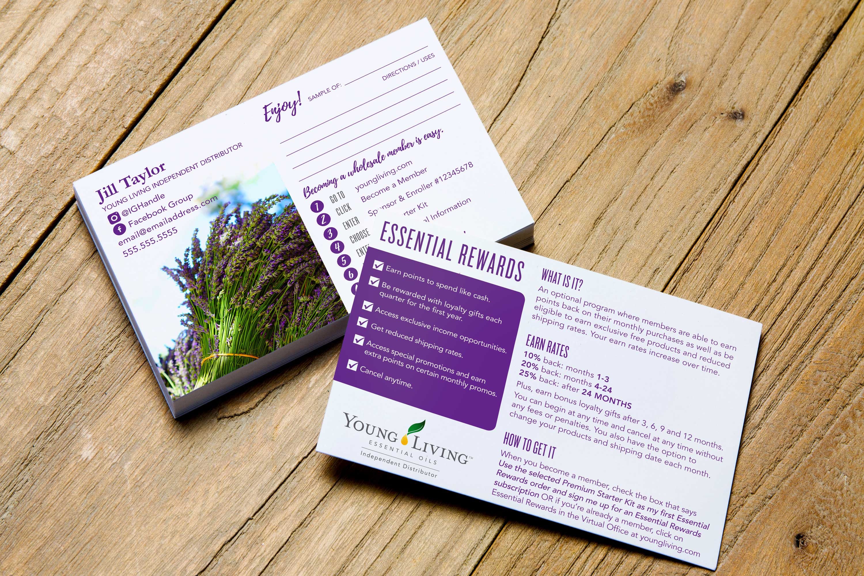 Essential Oil Sample Card W/ Sign-up Instructions & Reward Info ...
