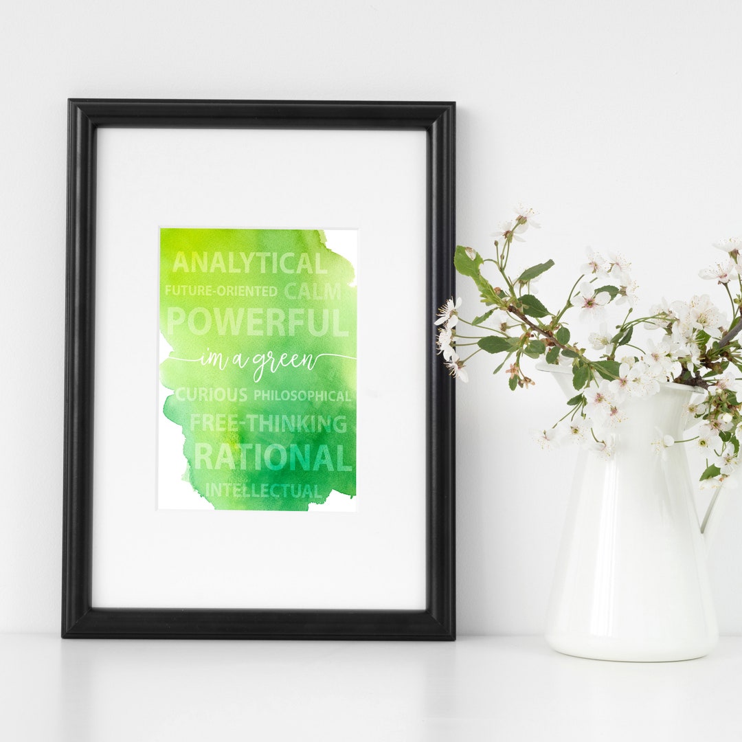 I'm a Green Printable Poster True Colors Personality Home Office Decor ...
